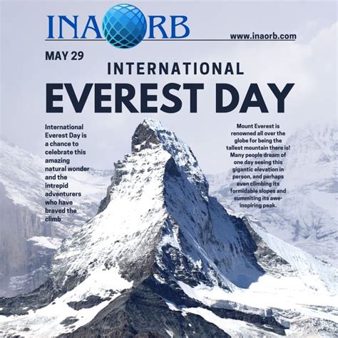 Inaorb Private Limited On Linkedin International Everest Day International Everest Day Is A