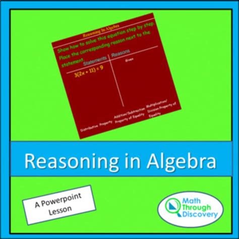 Geometry Reasoning In Algebra Ppt By Math Through Discovery Llc