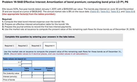 Solved Problem 14 9ab Effective Interest Amortization Of