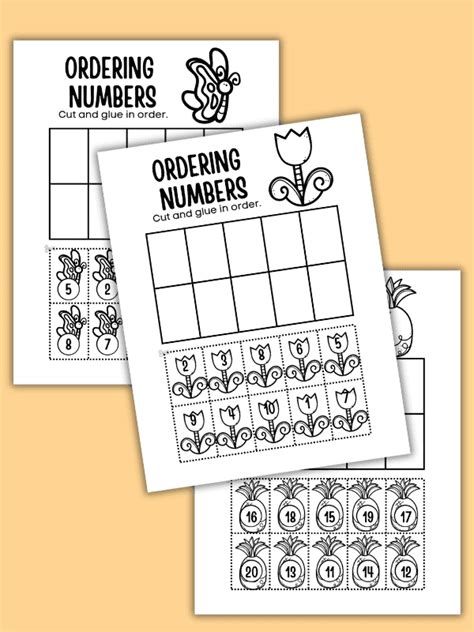 Ordering Numbers Worksheets Cut And Paste Alphabet Sequencing Cut