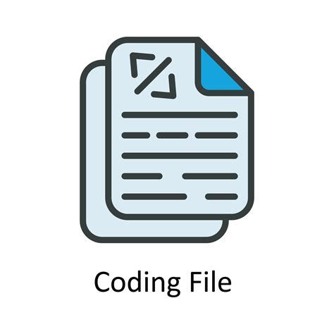Coding File Vector Fill Outline Icon Design Illustration User Interface Symbol On White
