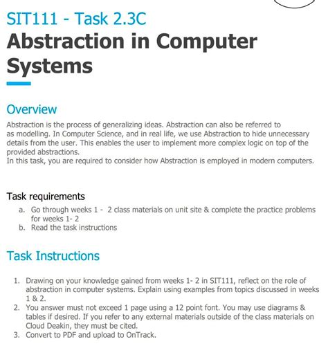 Sit111 Task 23c Abstraction In Computer Systems