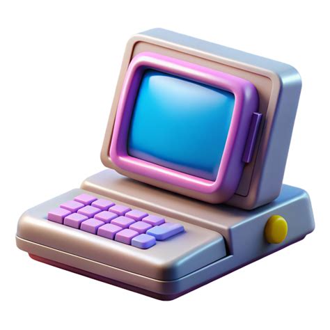 Beautiful Gothic Concept Art Style Isolated Cutout Of A Retro Futuristic Portable Computer With