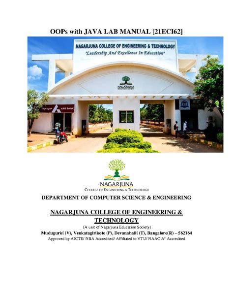 Oops With Java Lab Manual Oops With Java Lab Manual 21eci62 Department Of Computer Science