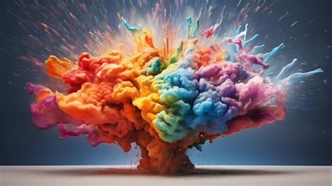 Premium Photo Rainbow Human Brain Explosion Cognitive Overload