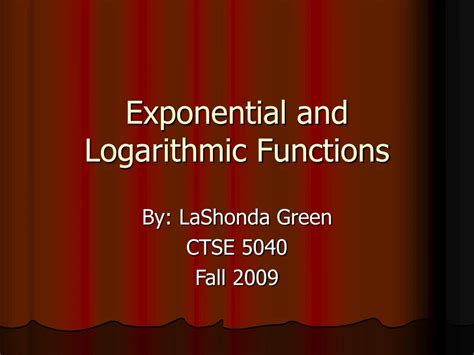 ppt exponential and logarithmic functions powerpoint presentation