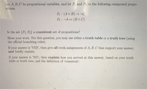 solved let a b c be propositional variables and let p