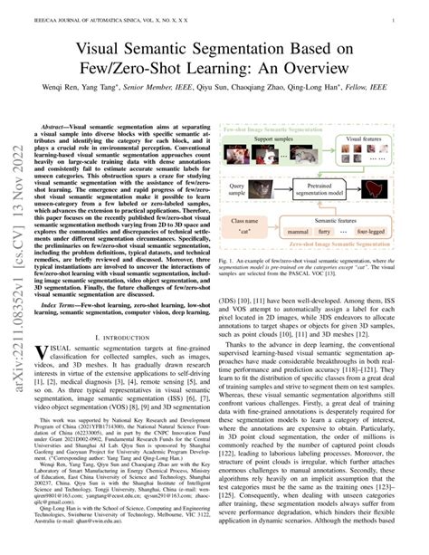 visual semantic segmentation based on few zero shot learning an