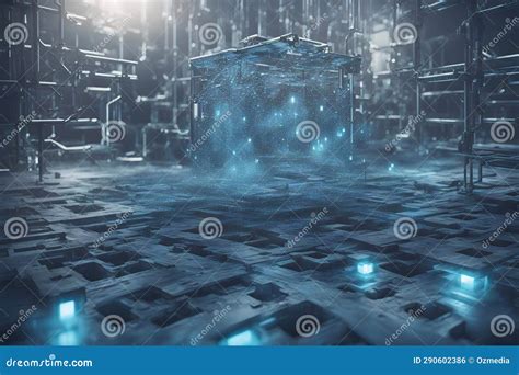 3d abstract blockchain network concept stock illustration