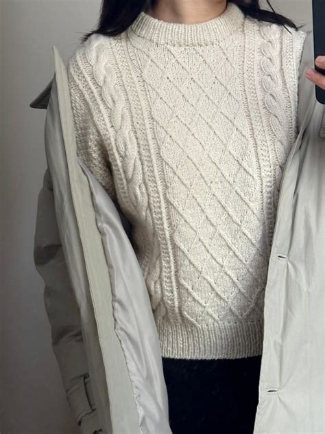🧶 대바늘 뜨개 쁘띠니트 모비 스웨터 Fo 솜솜뜨개 클라우드 아이보리 2합 And 플러피 아이보리 1합 네이버 블로그
