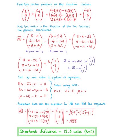 IB DP Maths AA HL复习笔记3 10 5 Shortest Distances with Lines 翰林国际教育