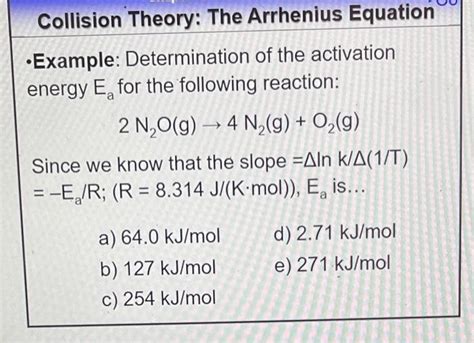 collision theory the arrhenius equation example