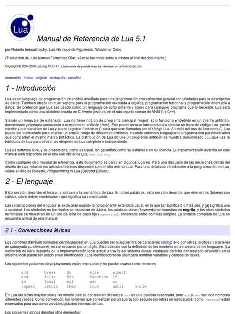 manual lua pdf lenguaje de programación función matemáticas