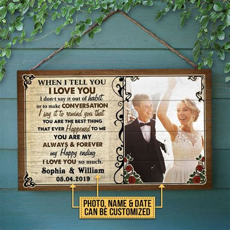 Custom Photo Couple Husband Wife When I Say Photo T Custom Wood