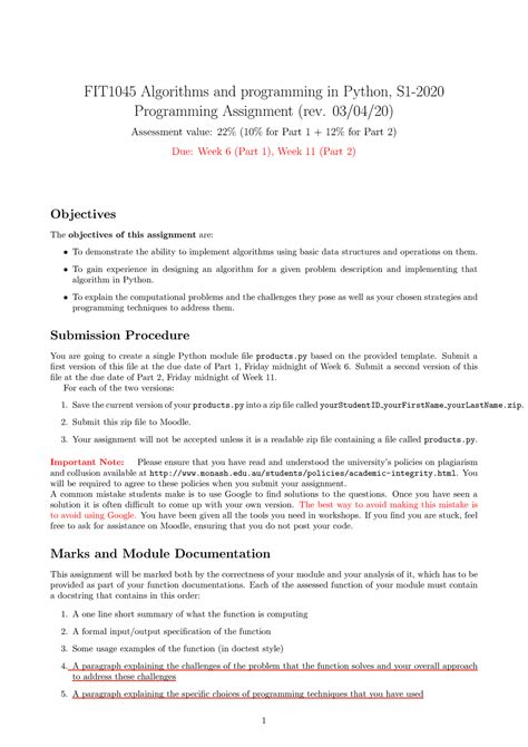 Assignment And Questions Of The Python Unit Warning Popup Annotation Has A Missing Or