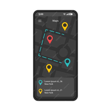 Premium Vector Gps Navigation App Interface Vector Template Mobile