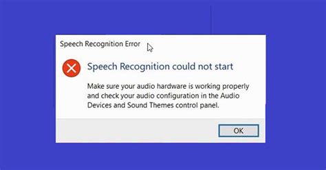 How To Fix Speech Recognition Could Not Start Error On