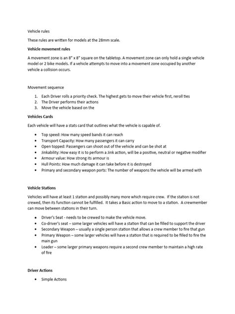 Vehicle Rules Pdf Vehicles Armoured Fighting Vehicles