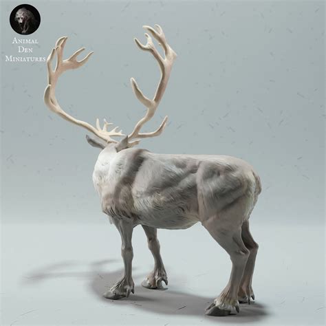 Reindeer 124 Scale Model By Animal Den Miniatures Unpainted Print