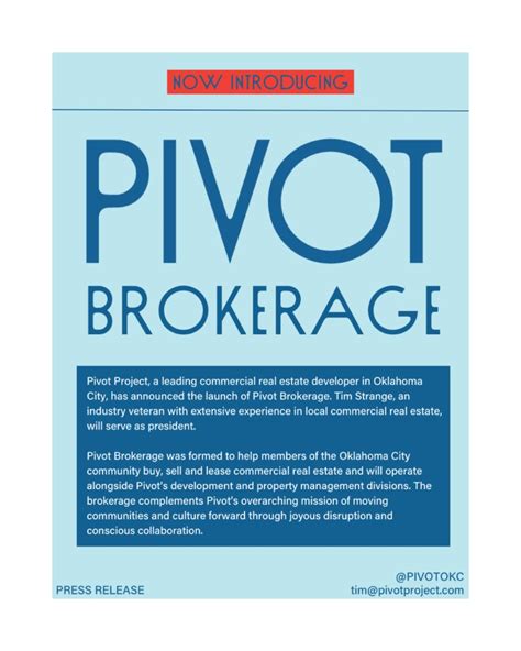 pivot on linkedin pivot project announces formation of pivot brokerage