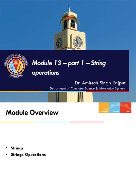 Module 13 Part 1 String Operations Pdf String Computer Science Computer Programming