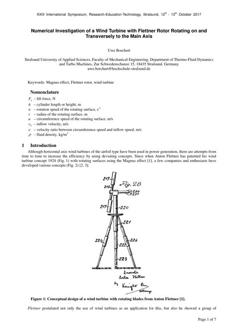 Pdf Numerical Investigation Of A Wind Turbine With Flettner Rotor Rotating On And Transversely