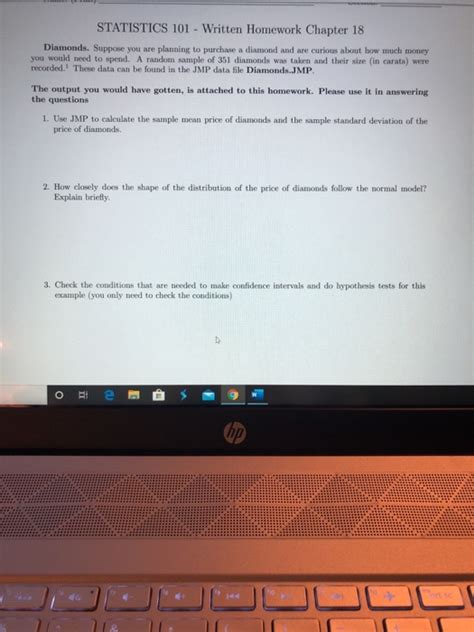 Solved Statistics 101 Written Homework Chapter 18