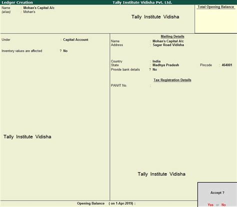create ledger display ledger alter ledger delete ledger in tally