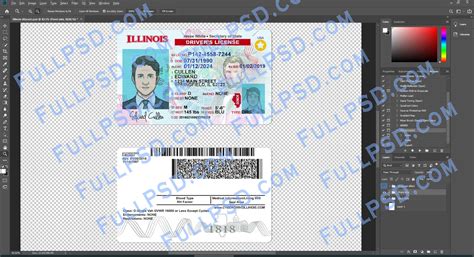 Download Usa Illinois Driver License V1 Psd File Photoshop Template