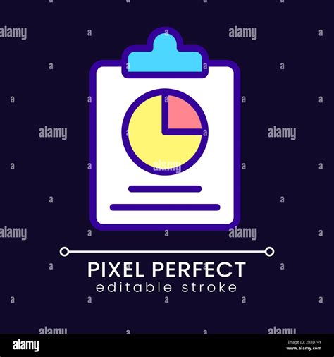 Clipboard And Chart Pixel Perfect RGB Color Icon For Dark Theme Stock Vector Image Art Alamy