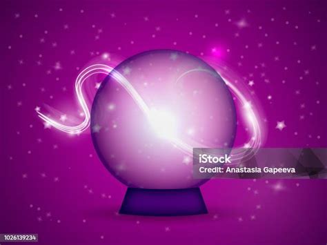 보라색 배경에 마술 파도 함께 마법의 공입니다 벡터 일러스트 레이 션 마술사에 대한 스톡 벡터 아트 및 기타 이미지 마술사 미스터리 발견 Istock