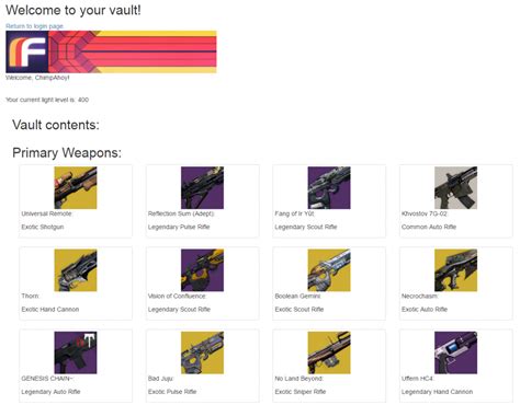 Creating A Python App For Destiny Part 8 Displaying The Vault