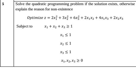 Solved Solve The Quadratic Programming Problem If ﻿the