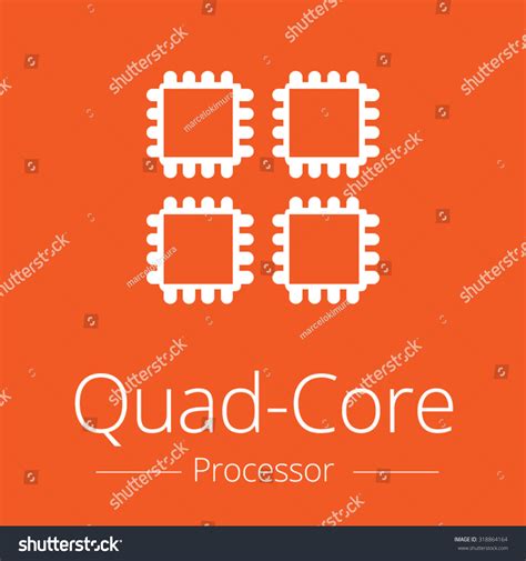 Quadcore Processor Icon Stock Vector 318864164 Shutterstock