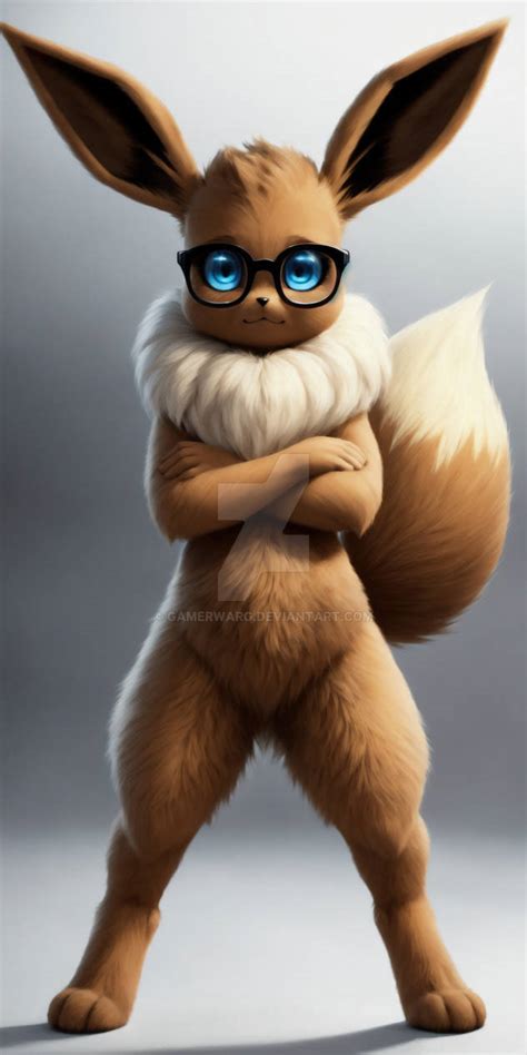 Anthro Eevee With Glasses By Gamerwarg On Deviantart