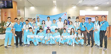 ၃၂ ကြိမ်မြောက် အရှေ့တောင်အာရှ အားကစားပြိုင်ပွဲ၌ ဝင်ရောက်ယှဉ်ပြိုင်ပြီး ပြန်လည်ရောက်ရှိလာသည့် မ