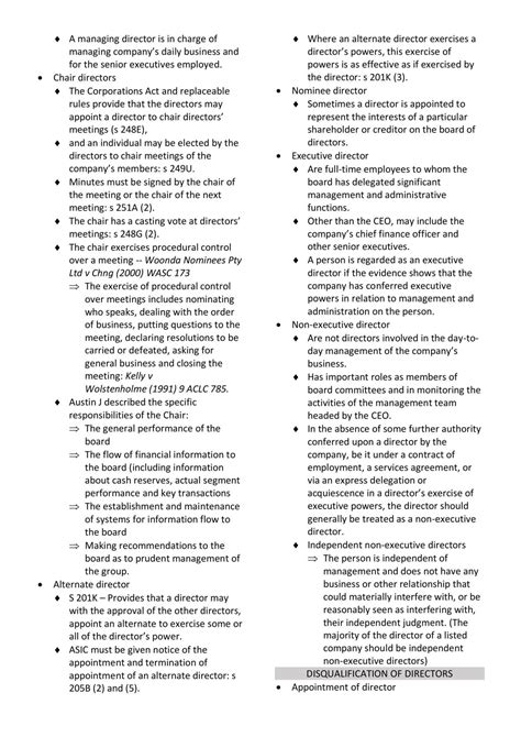 Revision Notes Claw1003 Company Law Usyd Thinkswap