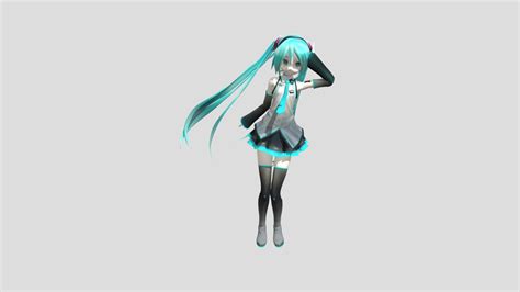 Hatsune Miku Mmd To Blender Attempt 3d Model By Mmskecthfab