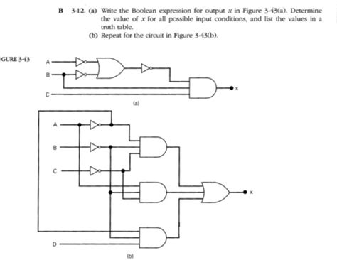 Get Answer B 3 12 A Write The Boolean Expression For Output X In
