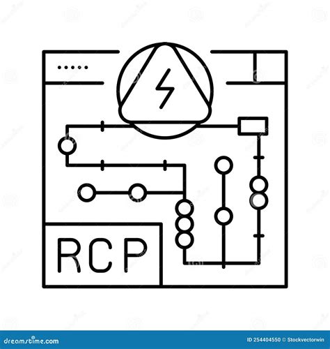 Rcp Electrical Plans Interior Design Line Icon Vector Illustration Stock Vector Illustration