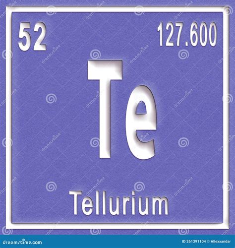 Tellurium Chemical Element Sign With Atomic Number And Atomic Weight
