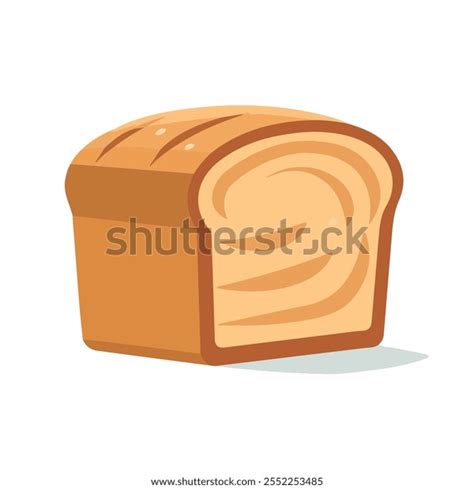 2d Flat Vector Illustration Bread Loaf Stock Vector Royalty Free