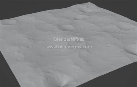 Blender 凹凸月球陨石坑表面3d模型素材资源下载 Blender模型库