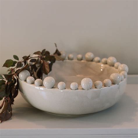 Bakewell Bobble Bowl Ivory Cream Silver Mushroom