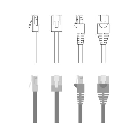 Premium Vector Vector Set Of Ethernet Connectors