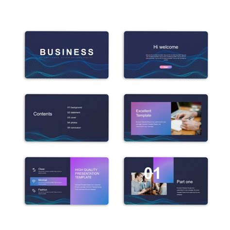 Cool And Modern Blue Business Presentation Template Original And High