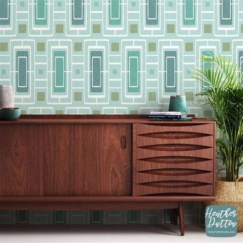 Midtown Mid Century Modern Removable Wallpaper • Retro Wallpaper