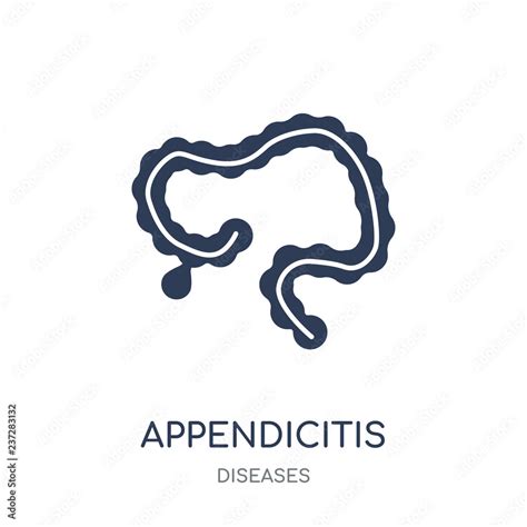 Appendicitis Icon Appendicitis Filled Symbol Design From Diseases Collection Stock Vector