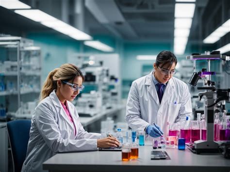 Premium Ai Image Testers Working In A Pharmaceutical Laboratory