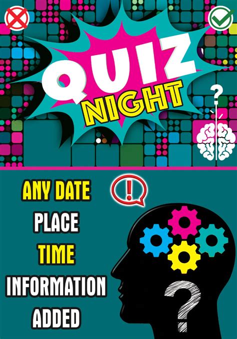 Bespoke Quiz Night Event Poster Graphic Notice Note Sign